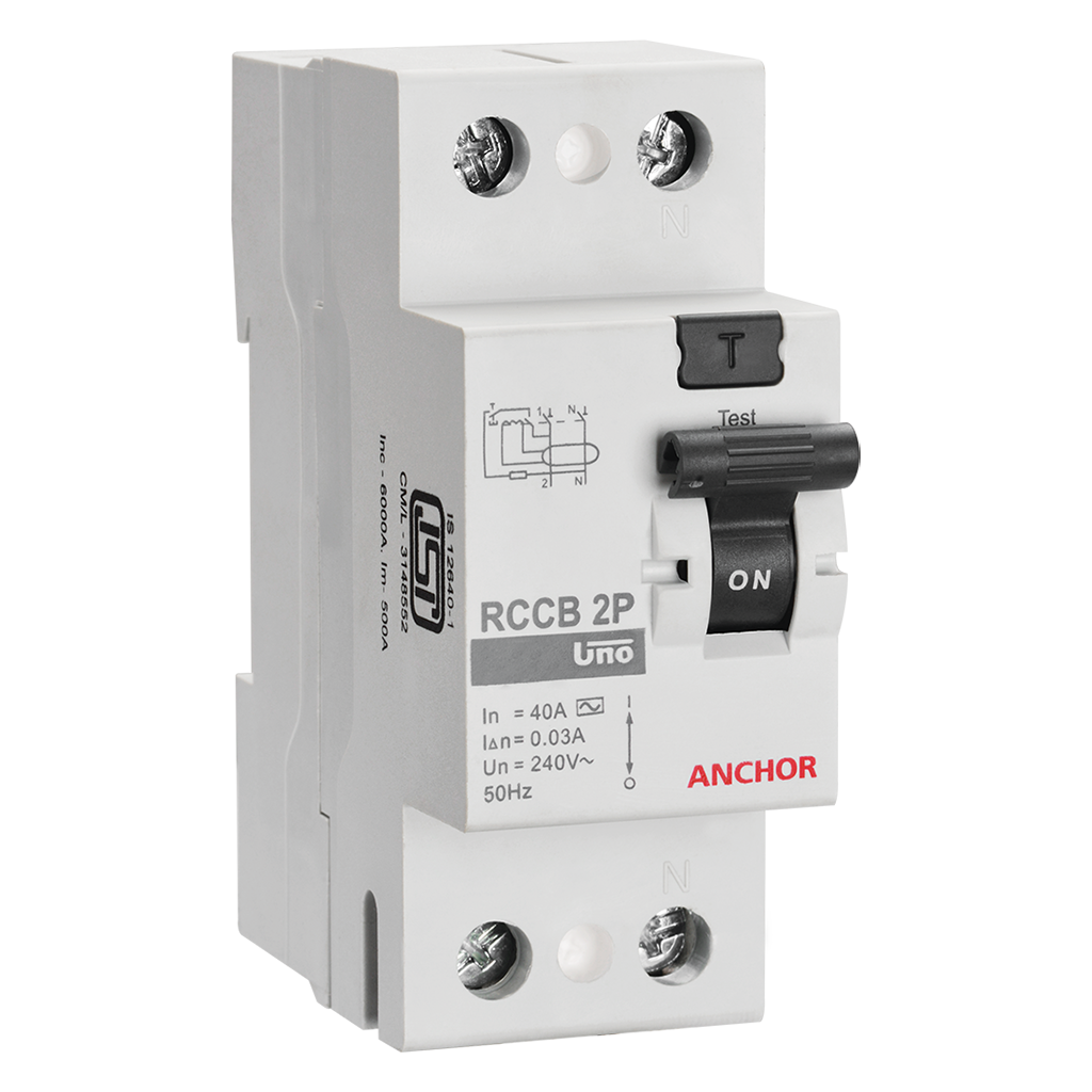 UNO RCCB Switch (Residual Current Circuit Breaker) | Anchor By Panasonic